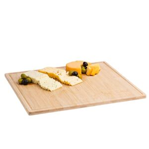 Bamboo Cutting Boards for Kitchen - Wood Cutting Board with Juice Grooves - Small Wood Cutting Board for Meat, Wooden Cutting Boards for Kitchen Brisket Chopping Board, 16"L x 16"W x 0.5"H Pack of 2