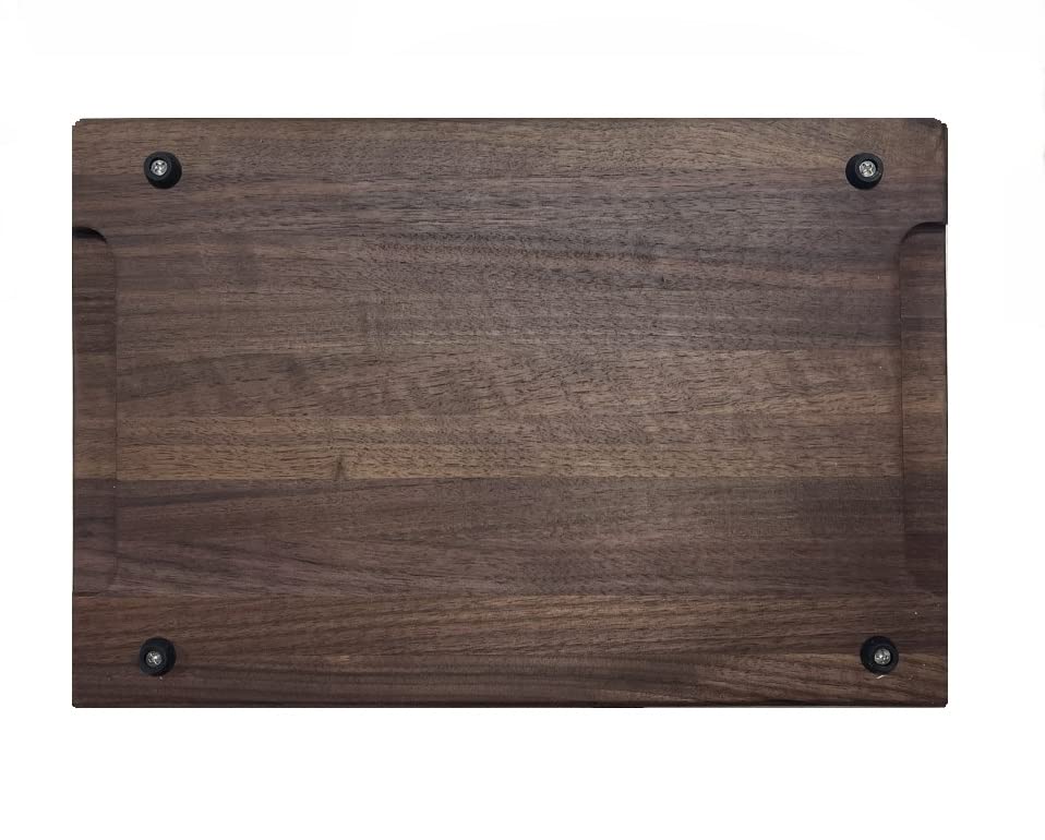 All Dark Black Walnut Cutting Board 15 x 10 with built in handles and Rubber Feet