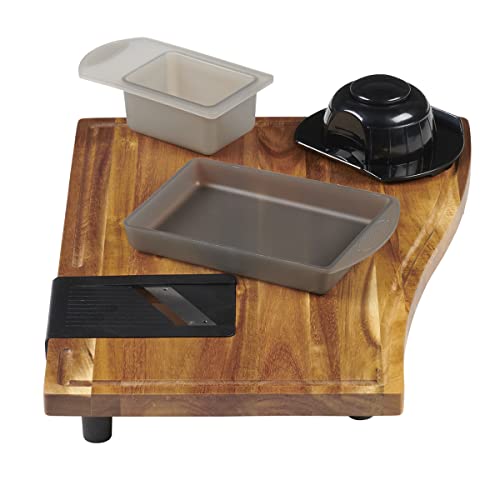 Anchor Hocking SwingBoard Acacia Wood Cutting Board, 6 Piece Set, Meal Prep Station