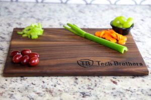 custom logo cutting board | corporate gifts | client and real estate closing gifts | customer appreciation gift ideas | engraved company logo cutting boards.