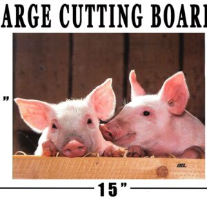 Farm Animal Pig Barnyard Kitchen Glass Cutting Board Barn Decorative Gift Farmhouse Ranch Piglets Design