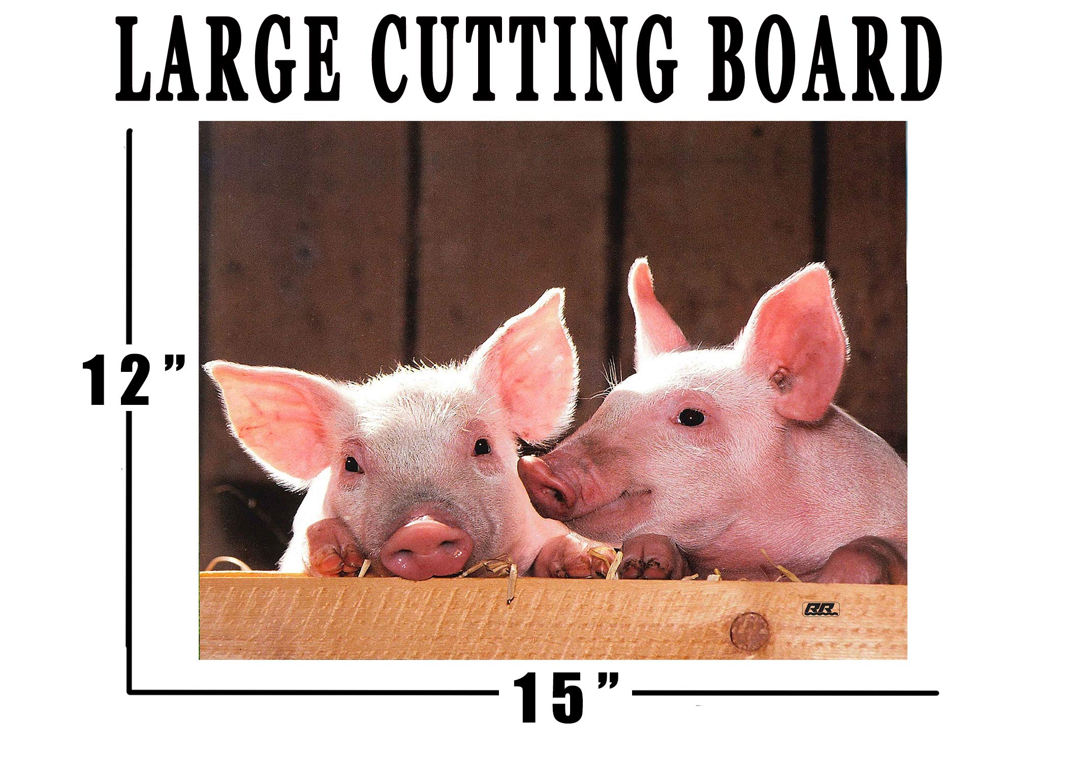 Farm Animal Pig Barnyard Kitchen Glass Cutting Board Barn Decorative Gift Farmhouse Ranch Piglets Design