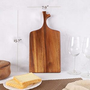 Royalling Acacia Cutting Board with Handle,Wooden Kitchen Chopping Boards for Meat, Cheese, Bread, Vegetables &Fruits (Acacia, 15.7 x 7.9 in)