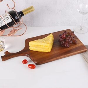 Royalling Acacia Cutting Board with Handle,Wooden Kitchen Chopping Boards for Meat, Cheese, Bread, Vegetables &Fruits (Acacia, 15.7 x 7.9 in)