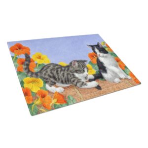 caroline's treasures asa2201lcb kittens on wall glass cutting board large decorative tempered glass kitchen cutting and serving board large size chopping board