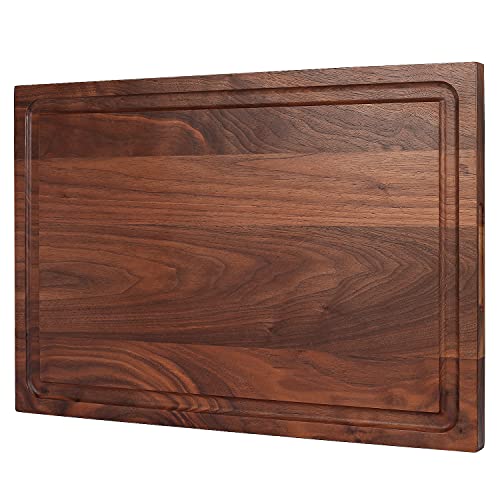 HomeEase Cutting Board for Kitchen, Heavy Duty Wood Cutting Board with Juice Groove, Butcher Block, Cheese Vegetable Charcuterie Board, Kitchen Chopping Board for Meat (Walnut)