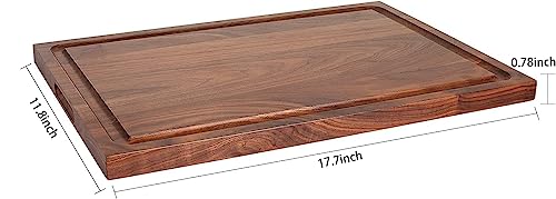 HomeEase Cutting Board for Kitchen, Heavy Duty Wood Cutting Board with Juice Groove, Butcher Block, Cheese Vegetable Charcuterie Board, Kitchen Chopping Board for Meat (Walnut)