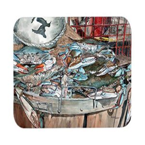 caroline's treasures 8961lcb basket full of blue crabs glass cutting board large decorative tempered glass kitchen cutting and serving board large size chopping board