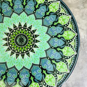 HASTA LA RAIZ | Mexican Handmade Cheese Board covered with resin. Ideal for Charcuterie Platter & Serving Tray. Model: Mandala.