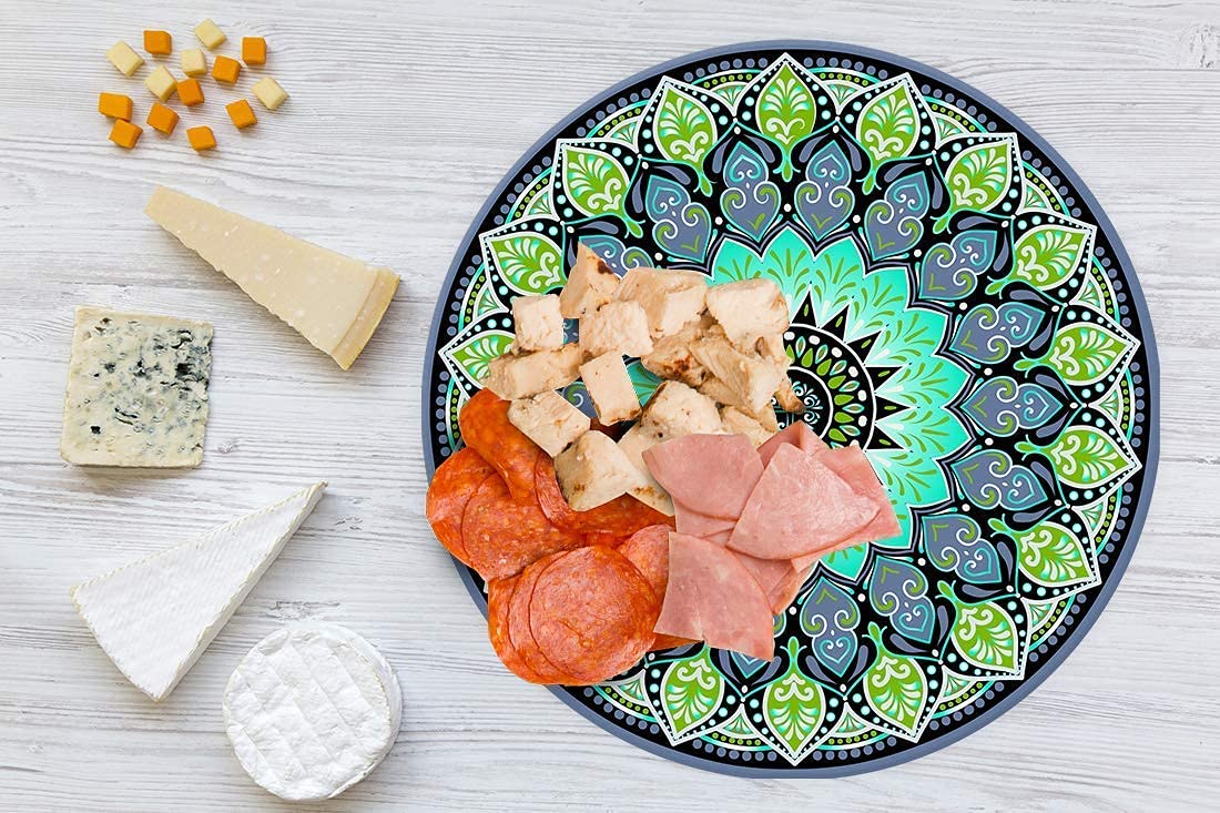 HASTA LA RAIZ | Mexican Handmade Cheese Board covered with resin. Ideal for Charcuterie Platter & Serving Tray. Model: Mandala.