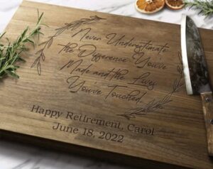 personalized retirement cutting board - engraved gifts, personalized cutting board, retirement gift, gift for retirement