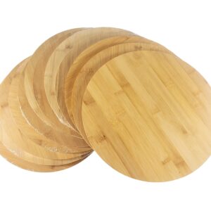 (Set of 12) 12" Round Bulk Plain Bamboo Cheese, Cutting Board | For Customized, Personalized Engraving Purpose | Wholesale Premium Bamboo Board