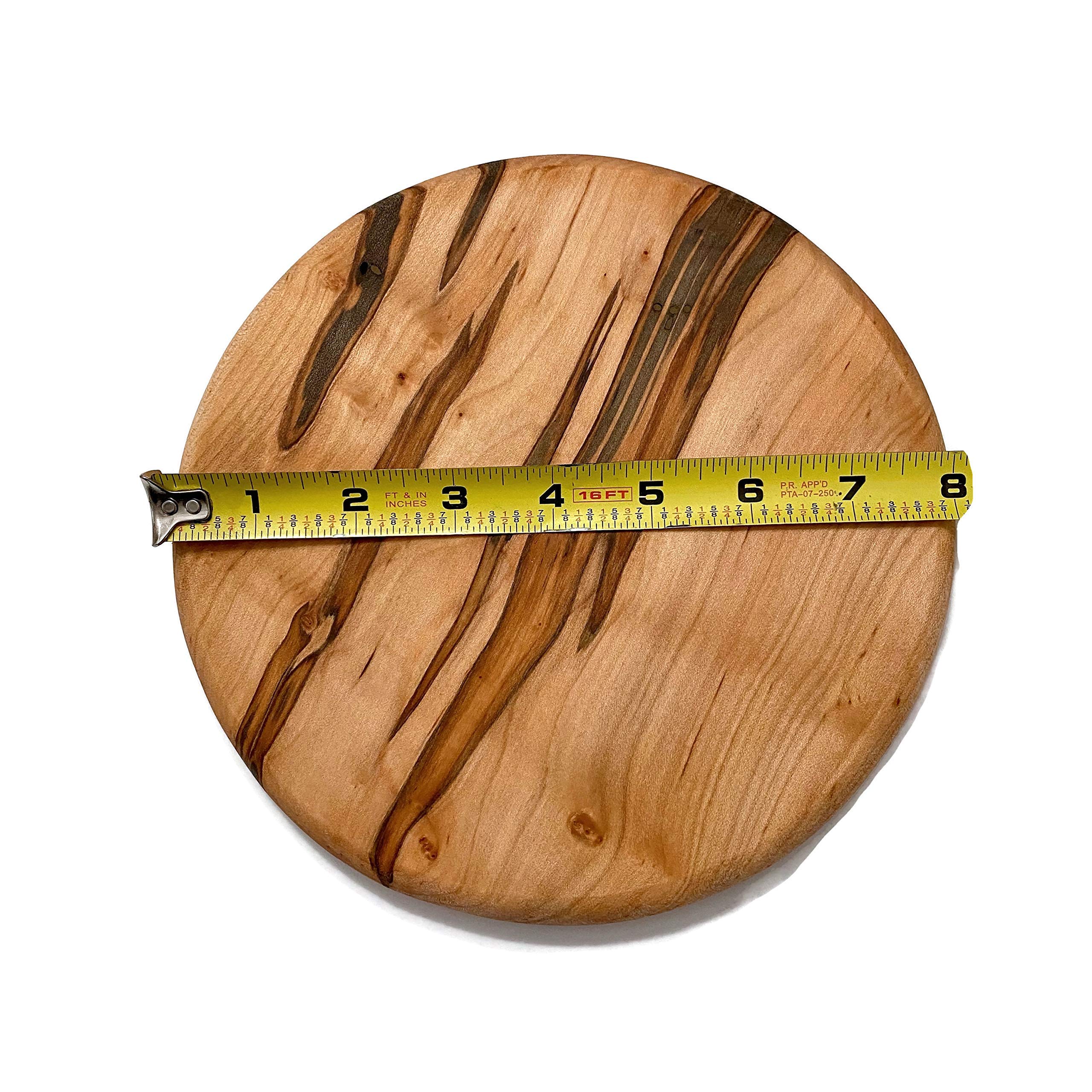 Ambrosia Maple Wood Round Cutting Board Trivet Hotplate, Round Wood Serving Board