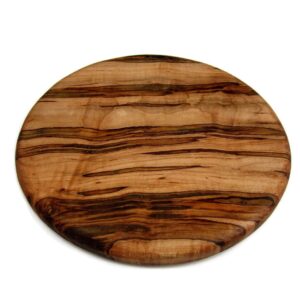 Ambrosia Maple Wood Round Cutting Board Trivet Hotplate, Round Wood Serving Board