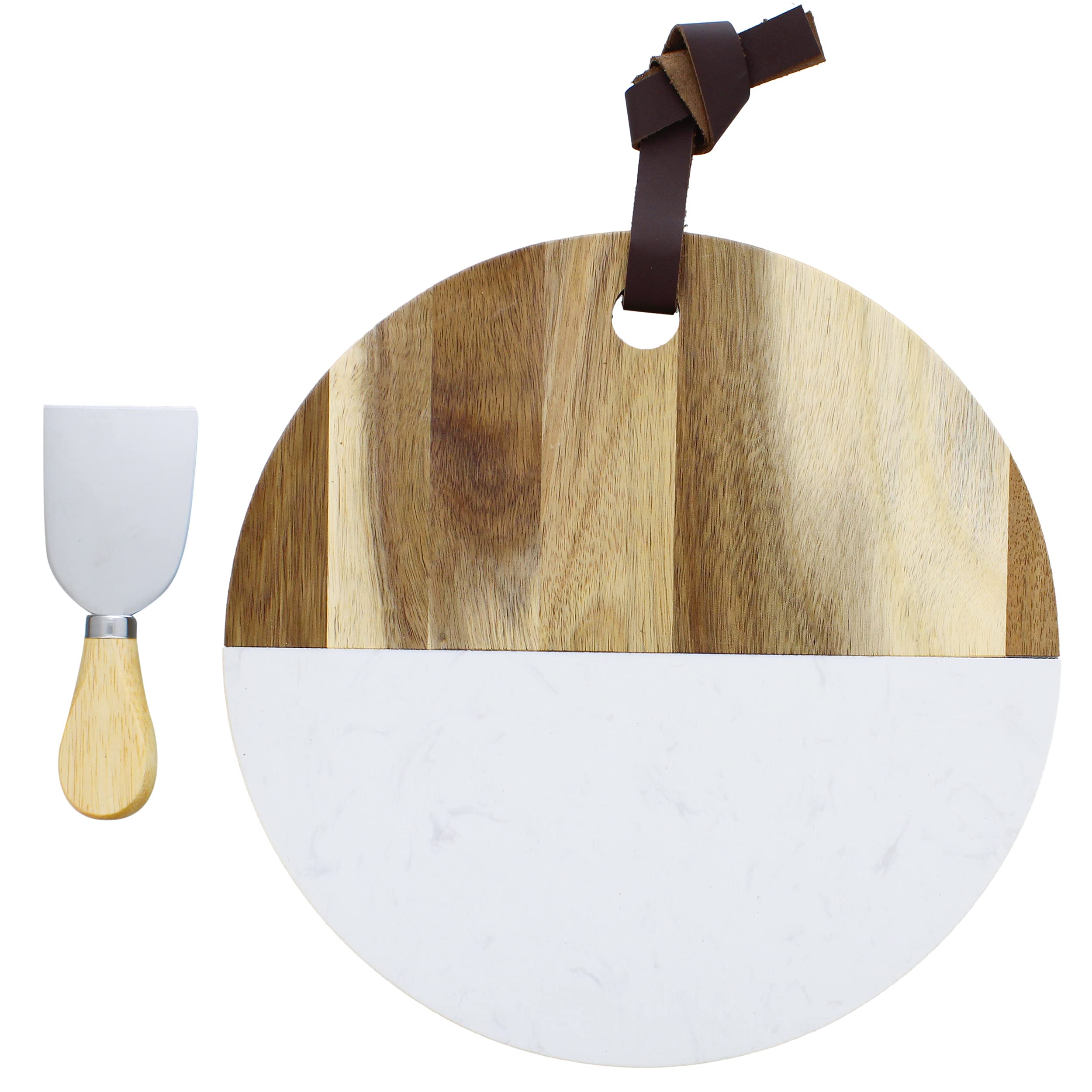 G Francis Acacia and Charcuterie Board Cheese Board and Knife Set Acacia Cheese Board Cutter with Marble Serving Board