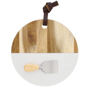 G Francis Acacia and Charcuterie Board Cheese Board and Knife Set Acacia Cheese Board Cutter with Marble Serving Board