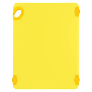 winco non-slip cutting board with hook, 15" x 20", yellow