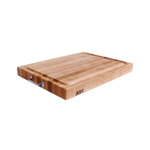 John Boos Block RAFR2418 Reversible Maple Edge Grain Cutting Board with Butcher Block Oil and Cream Bundle (3 Items)