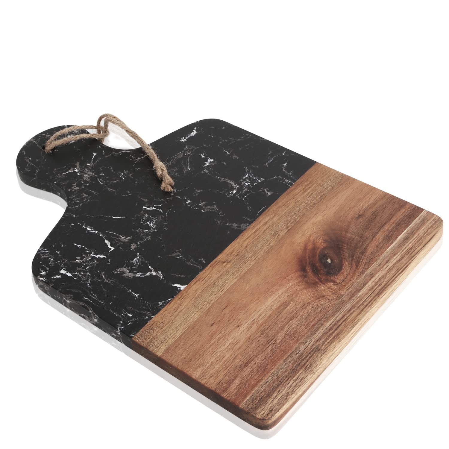 Uniharpa Cutting Board, Acacia Wood Cutting Board Solid Wood Marble Splicing Cutting Board Household Cutting Board for Meat Bread Fruits.