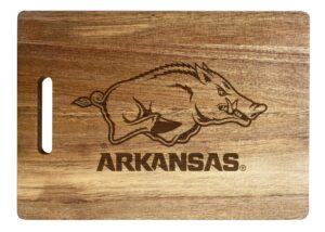 arkansas razorbacks engraved wooden cutting board 10" x 14" acacia wood - large engraving officially licensed collegiate product