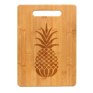 bamboo wood cutting board pineapple