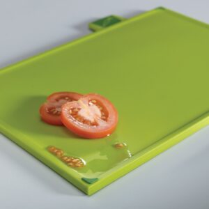 Joseph Joseph Index Plastic Cutting Board Set with Stainless Steel Storage Case Color-Coded Dishwasher-Safe Non-Slip, Large, Steel Multicolored