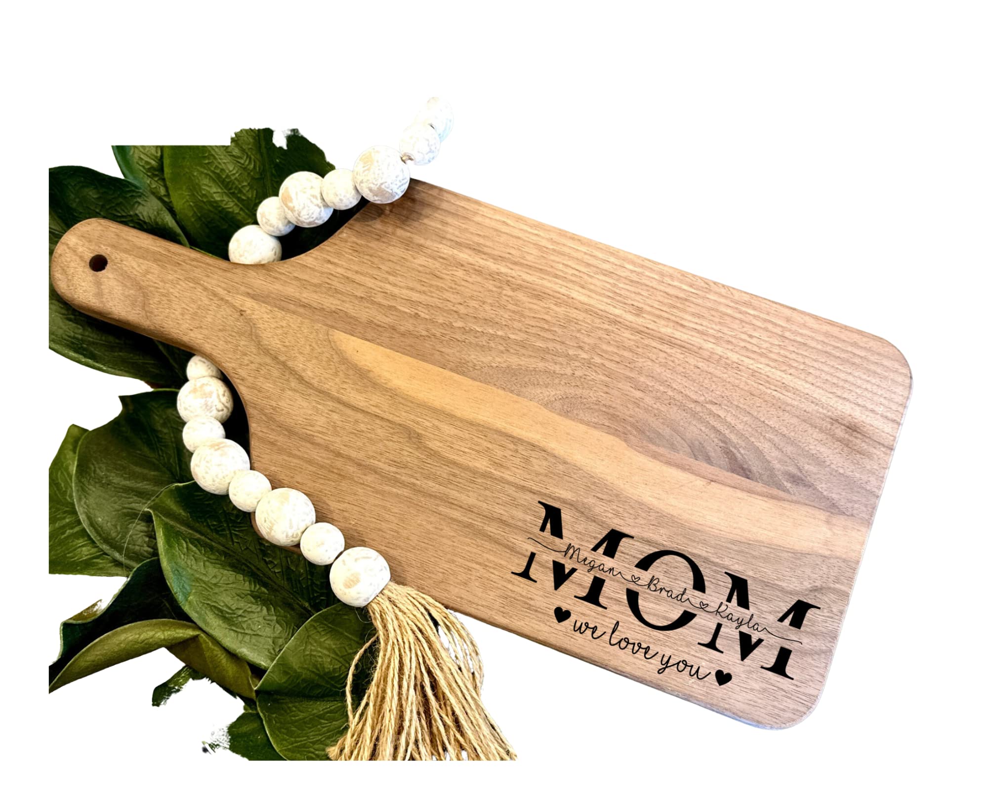 Mother's Day Gift Personalized Cutting Board Custom Engraved Charcuterie Board, Gift for Mom with Kids Names, Mom Birthday Gift, Christmas