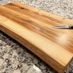 Hickory X Large, Gorgeous, Full-of-Character, Uncommon, Forest-to-Table Solid Double Live Edge Wood Charcuterie/Appetizer/Dessert/Grazing Board. 100% USA Handcrafted. 27 x 14.5 x 1.25"