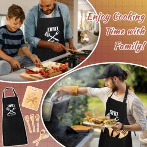 Nuenen 7 Pcs Father's Day Gifts Grandpa Gifts Papa Gifts, Dad Gift from Daughter Cutting Board Apron Bamboo Spoons Utensils(Dad)