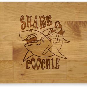 Shark Coochie Board Funny Maple Charcuterie Board - Multiple Designs and Personalization options