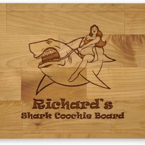 Shark Coochie Board Funny Maple Charcuterie Board - Multiple Designs and Personalization options