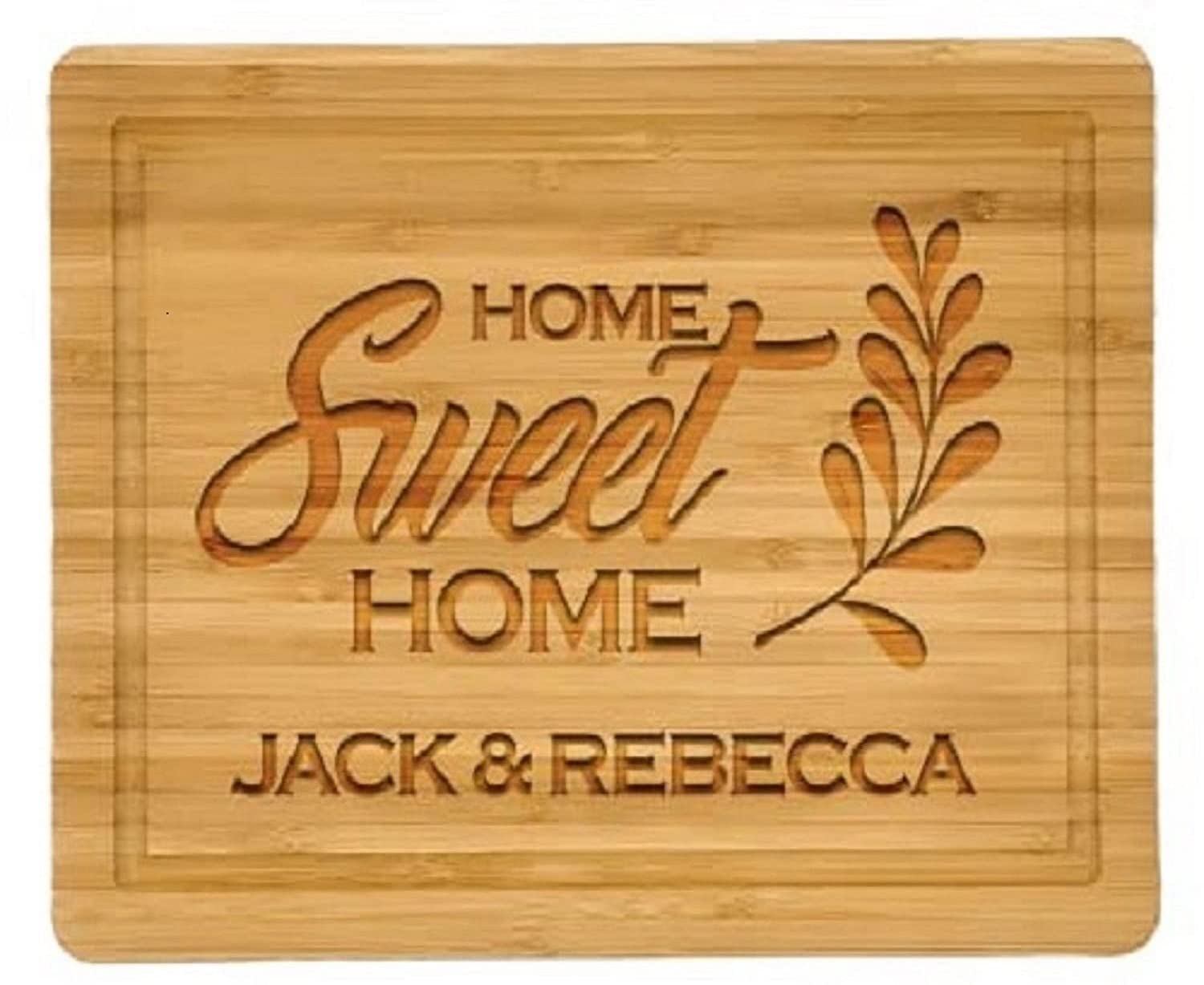 Home Sweet Home Engraved Cutting Board for Cook Lovers, Customized New Home Housewarming Gift, Homeowner Couple Gift Ideas, Unique Anniversary Presents, Friendship Gifts