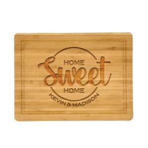 Home Sweet Home Engraved Cutting Board for Cook Lovers, Customized New Home Housewarming Gift, Homeowner Couple Gift Ideas, Unique Anniversary Presents, Friendship Gifts