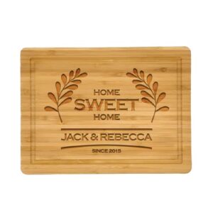 Home Sweet Home Engraved Cutting Board for Cook Lovers, Customized New Home Housewarming Gift, Homeowner Couple Gift Ideas, Unique Anniversary Presents, Friendship Gifts