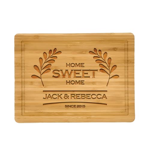 Home Sweet Home Engraved Cutting Board for Cook Lovers, Customized New Home Housewarming Gift, Homeowner Couple Gift Ideas, Unique Anniversary Presents, Friendship Gifts