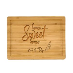 Home Sweet Home Engraved Cutting Board for Cook Lovers, Customized New Home Housewarming Gift, Homeowner Couple Gift Ideas, Unique Anniversary Presents, Friendship Gifts