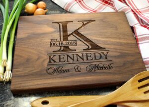 personalized cutting boards, wooden custom engraved chopping board for wedding gift, bridal shower, engagement gifts, anniversary gift, housewarming gift, gift for friends