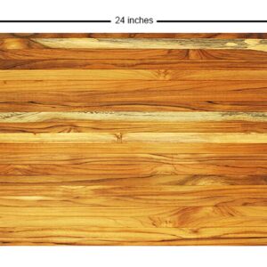 Terra Teak Extra Large Cutting Board 24 x 18 Inch - Thick Brazilian Teak Wood