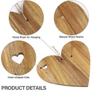 Shojoy Valentine's Day Heart Shaped Wood Cutting Board 13.7 x 11.8 Inch Wooden Serving Board Decorative Serving Platters Wood Heart Chopping and Serving Charcuterie Board for Meat Cheese