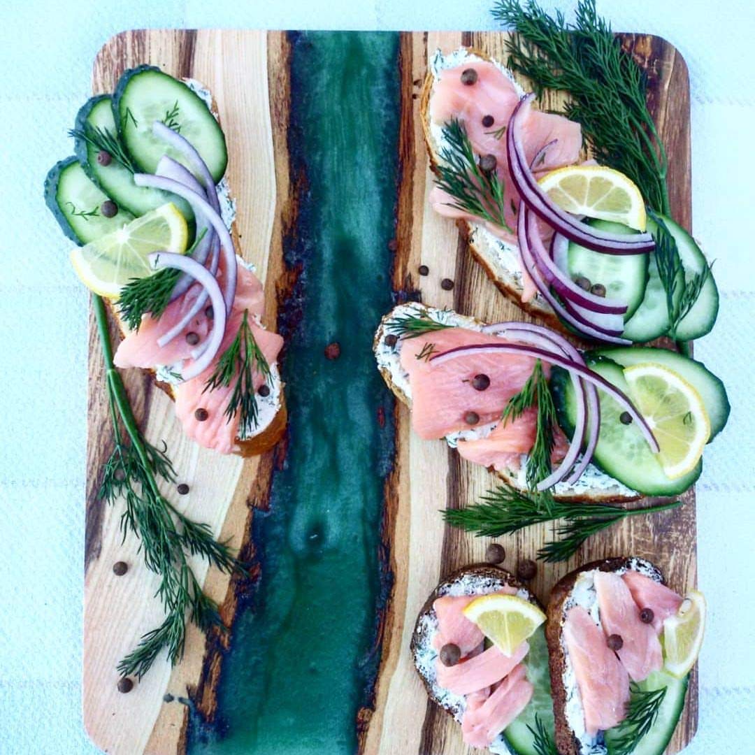 Epoxy Resin Board | Handcrafted River Board, Epoxy Resin Wooden Serving Board Antipasto Platter Charcuterie, Gift Board