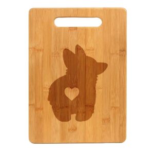 bamboo wood cutting board corgi butt