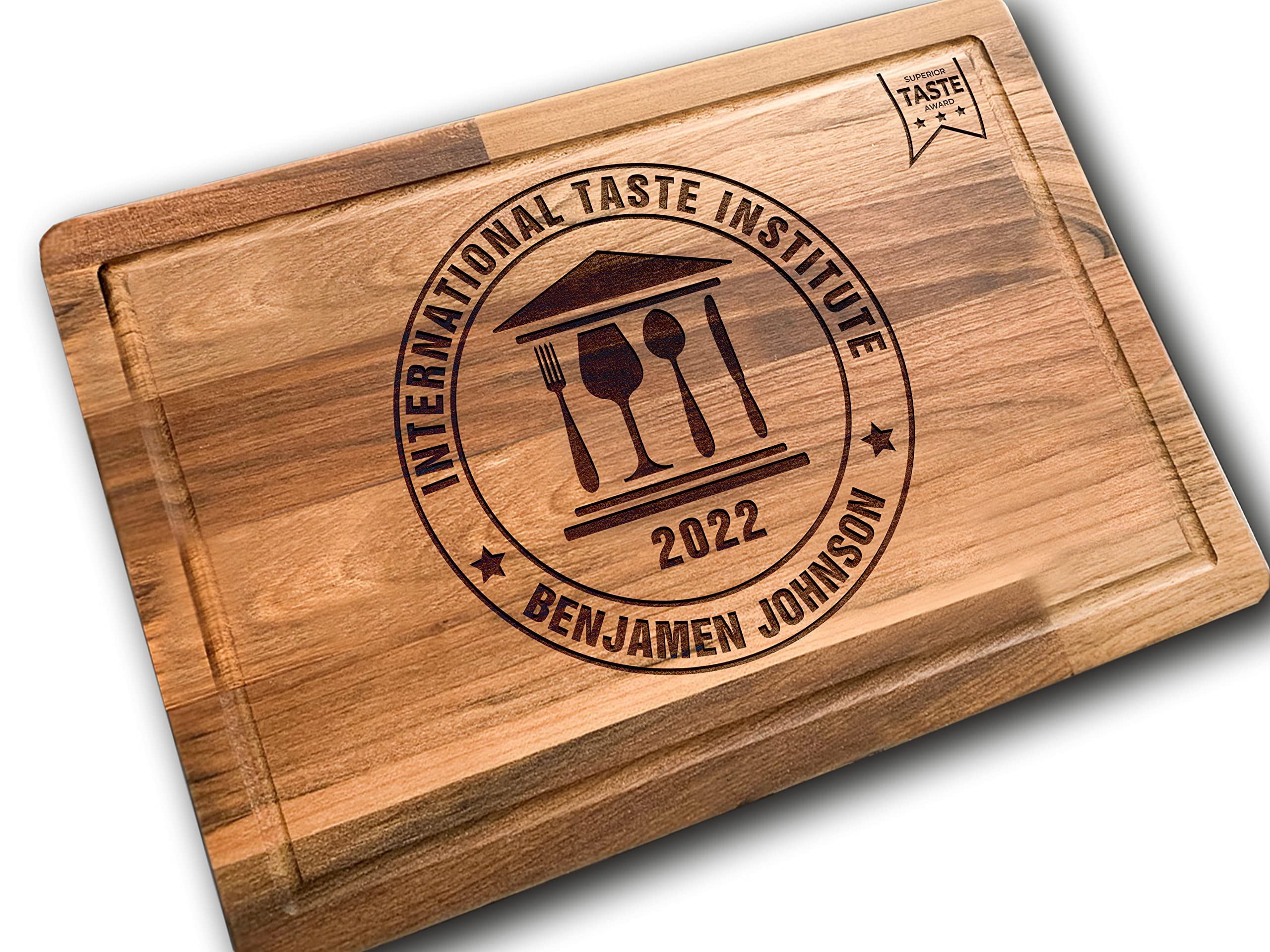 Personalized Wood Cutting Board, Best Friend Gifts, Chef Award, International Superior Taste Award, Customizable Anniversary and Birthday Gift for Women or Men, Cooking Handmade Gift, Taste Institute