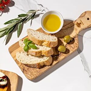 SOLTAKO Olive Small Cheese Boards, Set of 2 Small charcuterie Boards with Handle, Set of Mini charcuterie Boards, Cutting Boards for Kitchen, Butter Board Set, Handmade, 11.4"x4.9"