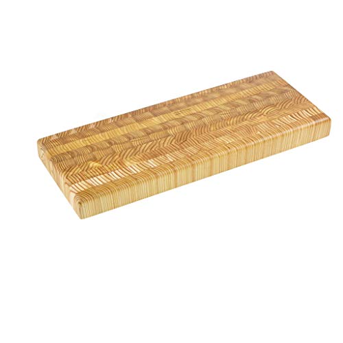 Larch Wood Canada End Grain Double Cheese Board, Handcrafted for Professional Chefs & Home Cooking, 17-3/4" x 7" x 1-1/2" plus Larch Wood Beeswax and Mineral Oil Conditioner (1.6 oz/ 45g)