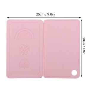 Small Cutting Board, Folding Cutting Board Cutting Boards for Kitchen Plastic Cutting Board Pink Fruit Cutting Board Mini Cutting Boards with Juice Grooves for Kitchen