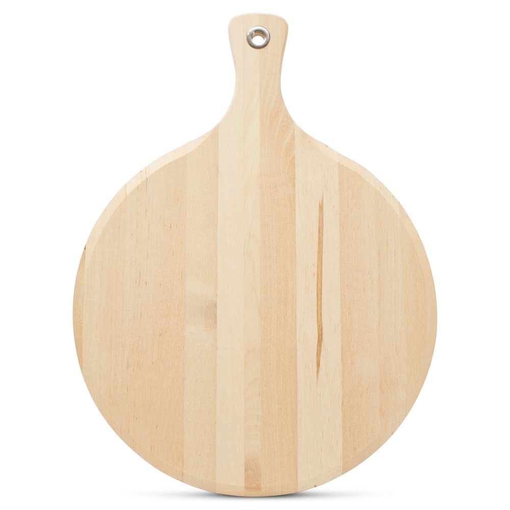 Wooden Cutting Board 16 inch, Pack of 1 Charcuterie Board, Large Round Wooden Cutting Board with Handle, Home Decor, by Woodpeckers