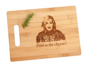 moira fold in the cheese bamboo cutting board with handle 11 x 8.5"