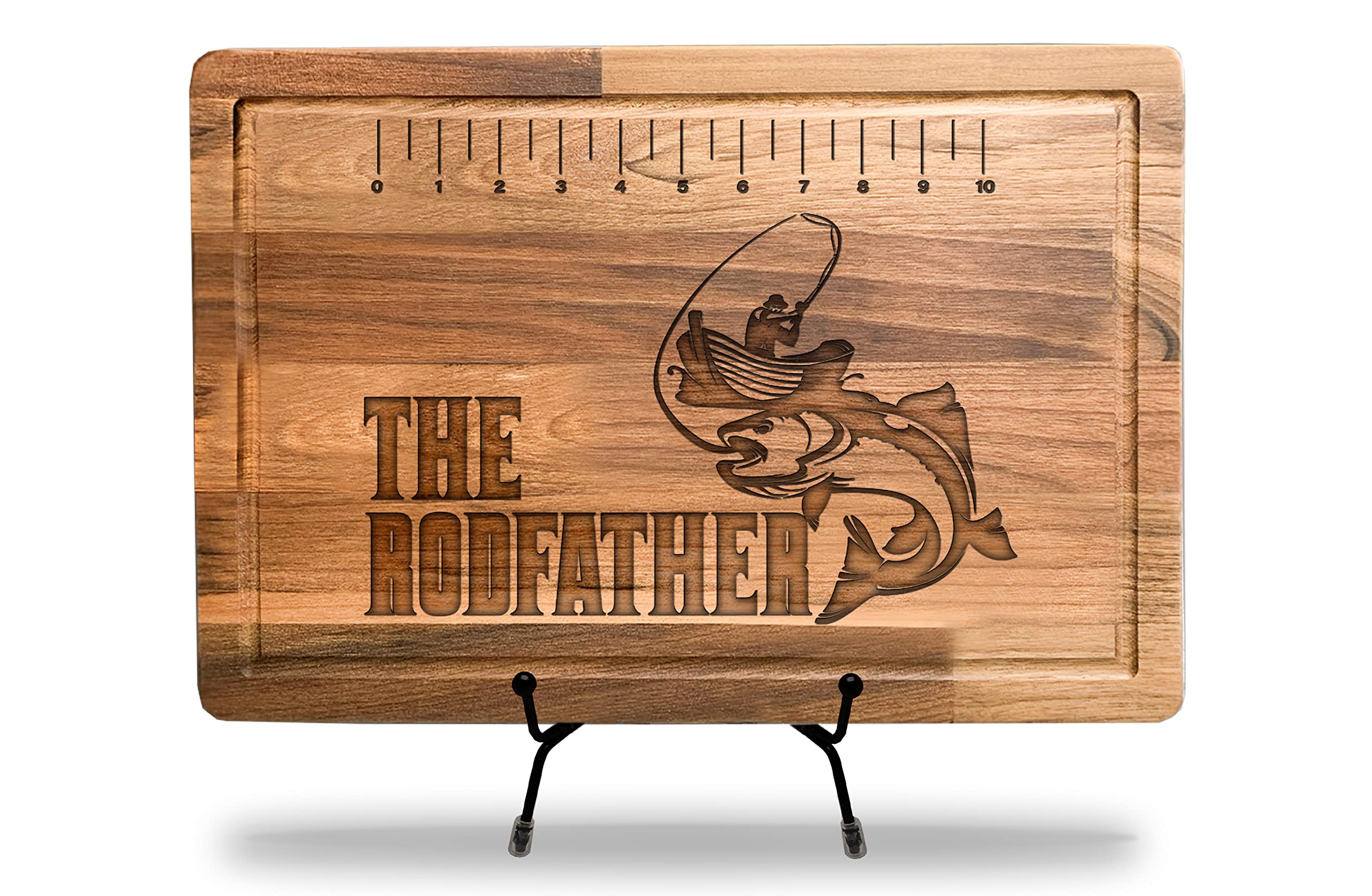 The Rodfather Cutting Board, Fisherman Gifts, Walnut Cutting Boards, Fathers Day Gift, Fishing Sign, Hunting Gifts, Dad Gifts, BBQ Grilling Gifts For Men, Cutting Board with Measurement, Kitchen Gift