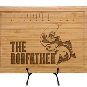 The Rodfather Cutting Board, Fisherman Gifts, Walnut Cutting Boards, Fathers Day Gift, Fishing Sign, Hunting Gifts, Dad Gifts, BBQ Grilling Gifts For Men, Cutting Board with Measurement, Kitchen Gift