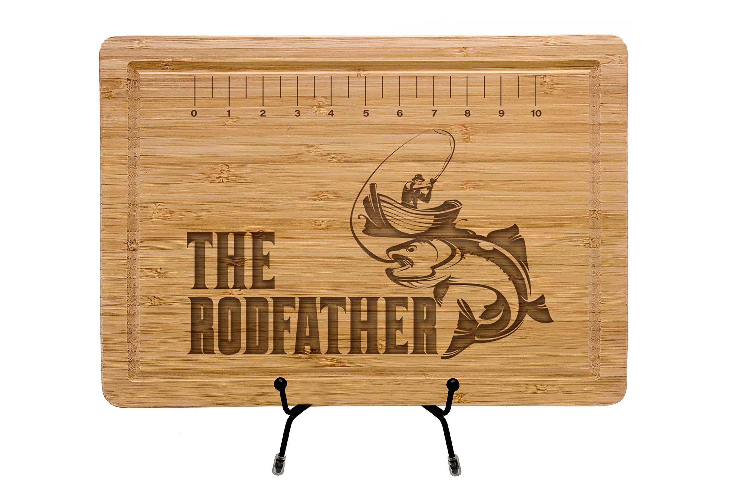 The Rodfather Cutting Board, Fisherman Gifts, Walnut Cutting Boards, Fathers Day Gift, Fishing Sign, Hunting Gifts, Dad Gifts, BBQ Grilling Gifts For Men, Cutting Board with Measurement, Kitchen Gift